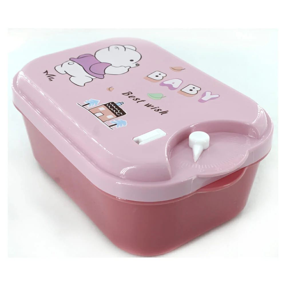 Tupper rectangular de plástico con 2 compartimentos y cubiertos ...